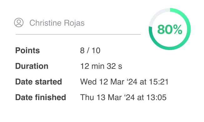 Exam settings after the Test