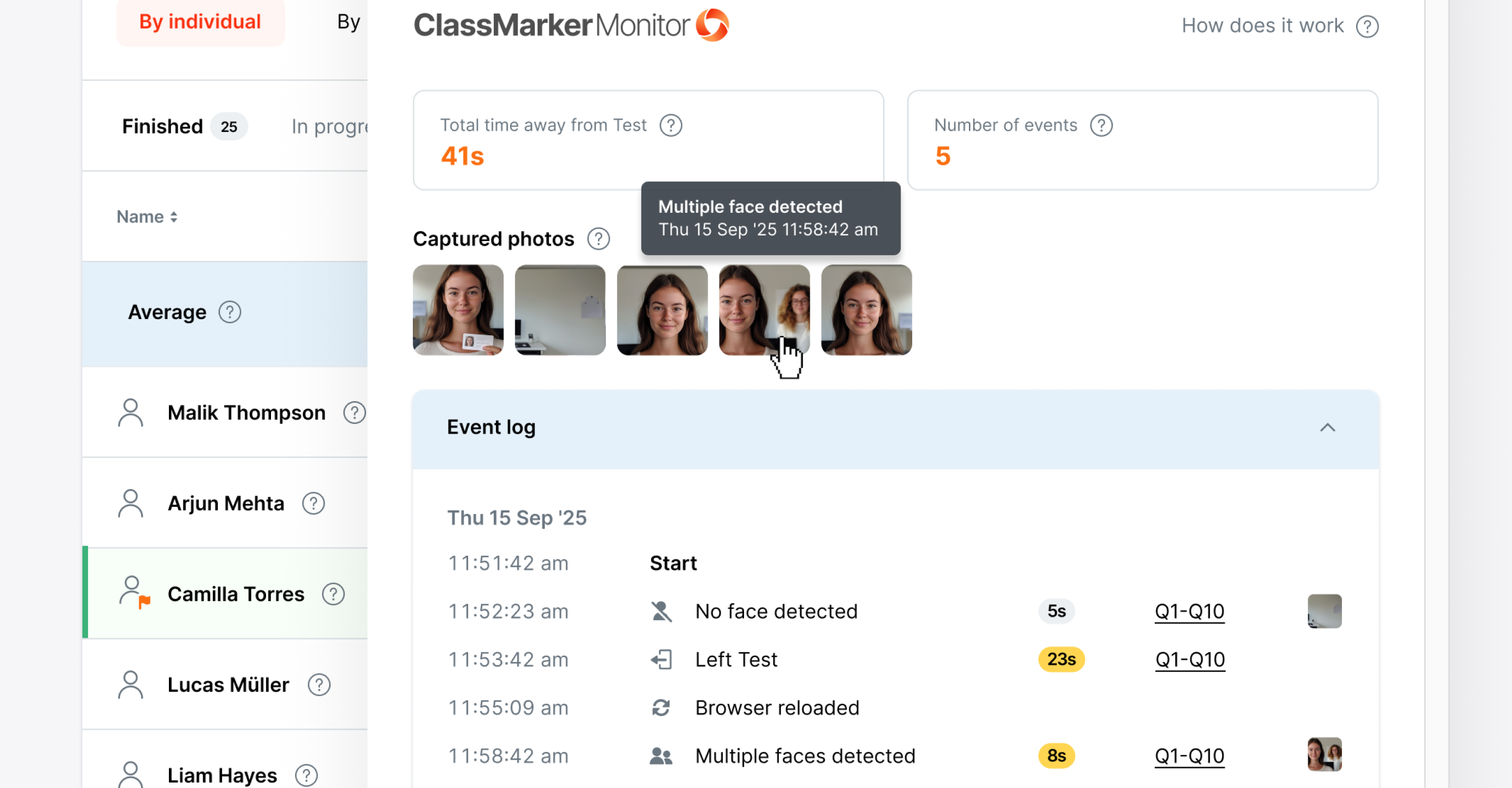 Automated Exam Proctoring using Camera monitoring - ClassMarker